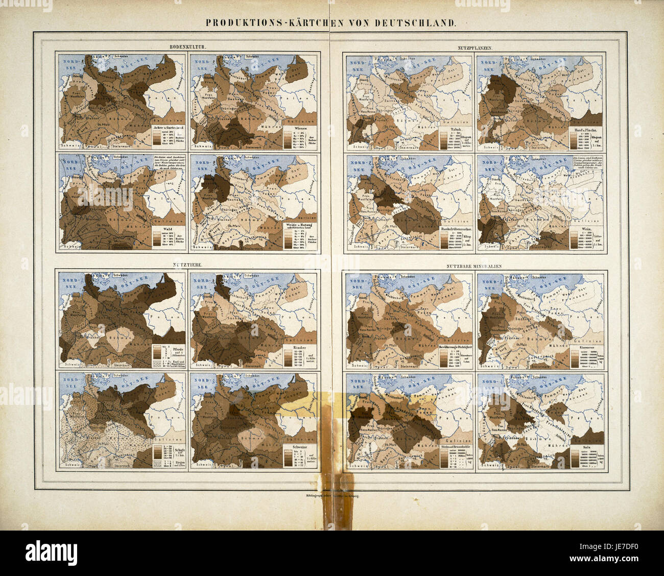 A historical map of the German Empire from the 1883 Atlas by Ravenstein ...