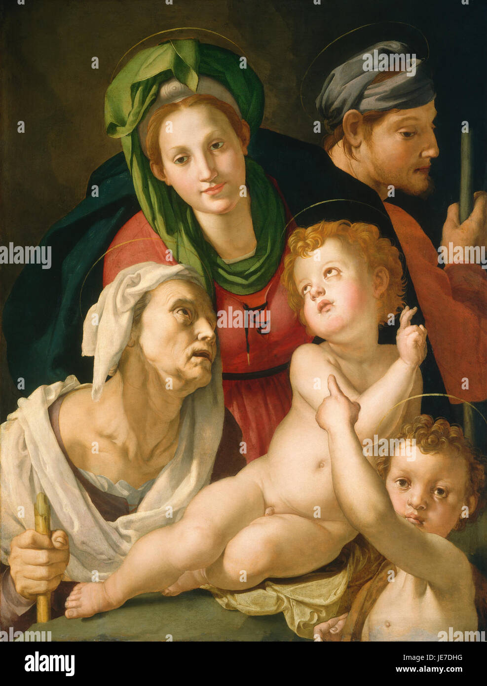 'The Holy Family' by Agnolo Bronzino, a Renaissance painting depicting ...