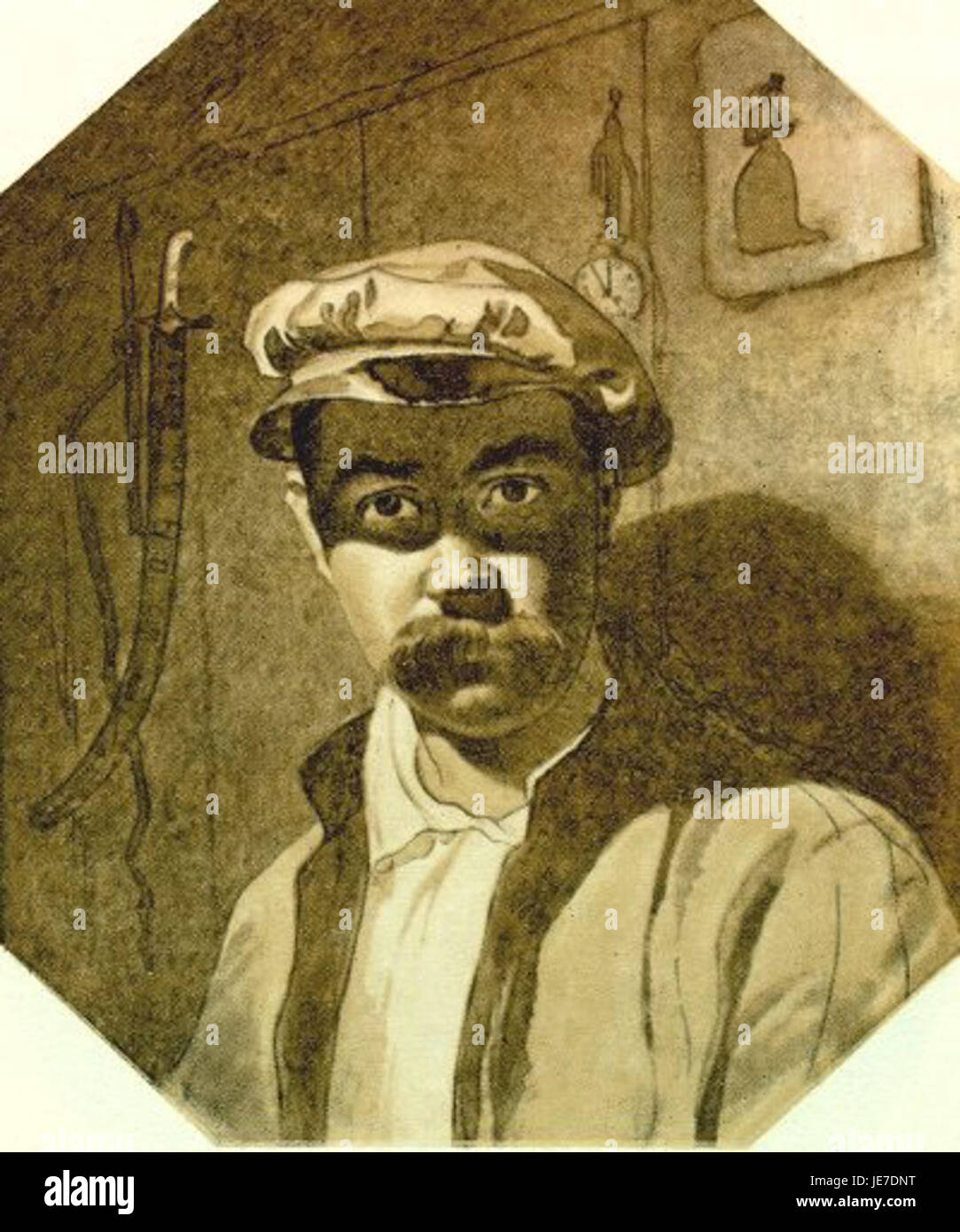 This self-portrait by Taras Shevchenko, created between 1849 and 1850 ...