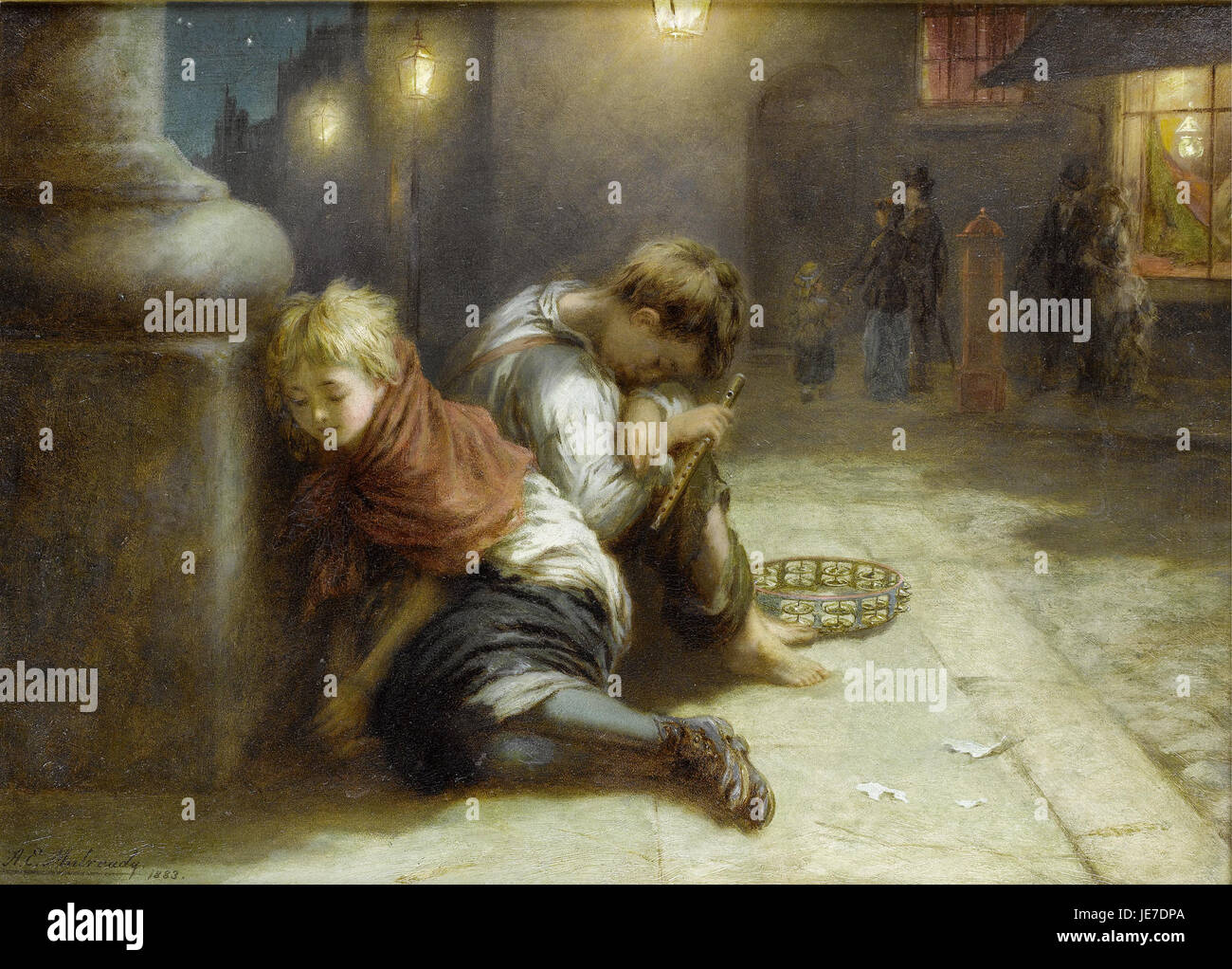 Augustus Edwin Mulready Fatigued Minstrels 1883 Stock Photo - Alamy