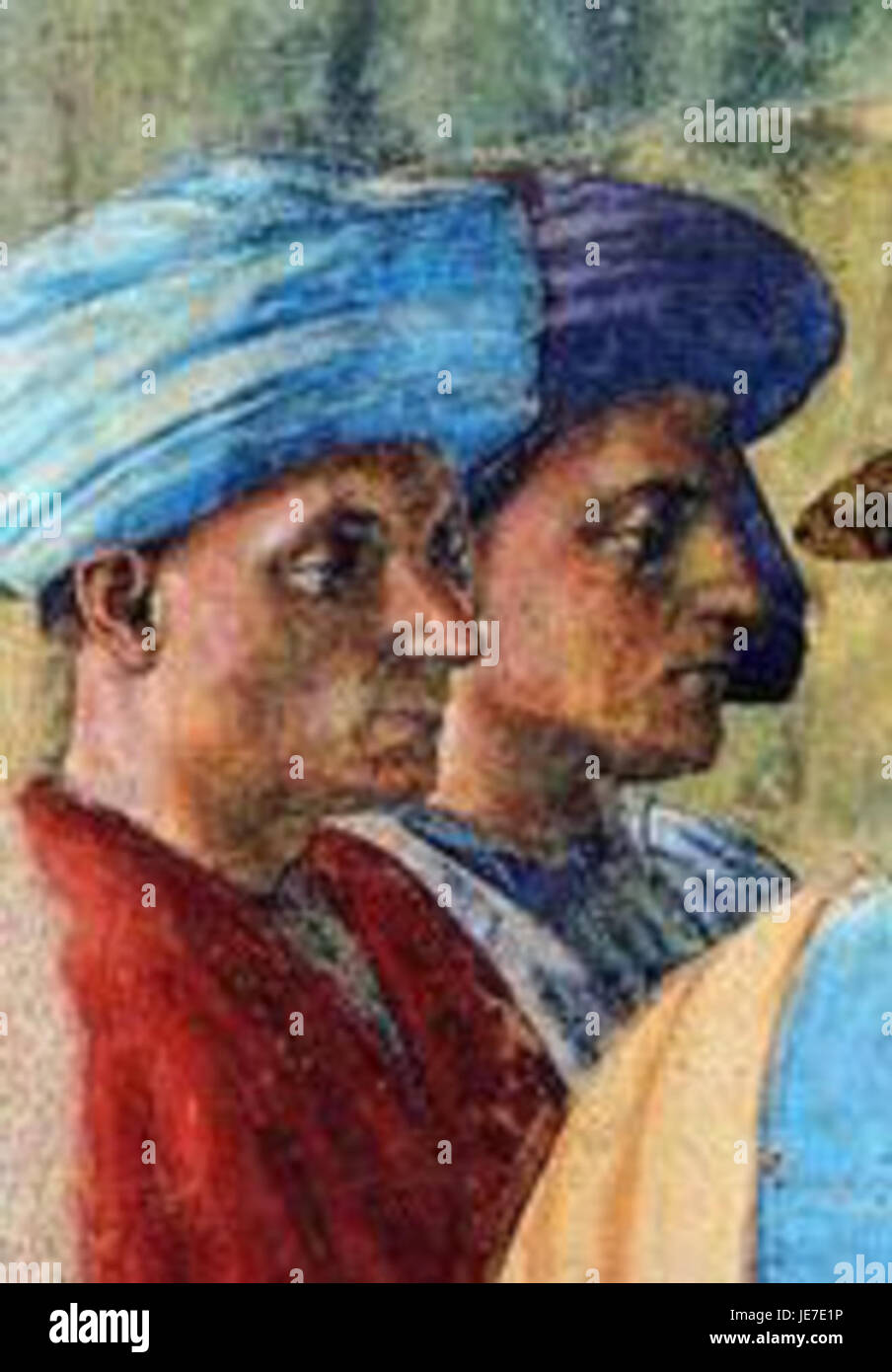 A religious artwork depicting the baptism of the neophytes ...