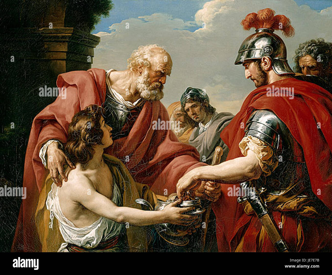 A painting titled 'Belisarius' by François-André Vincent, depicting the ...