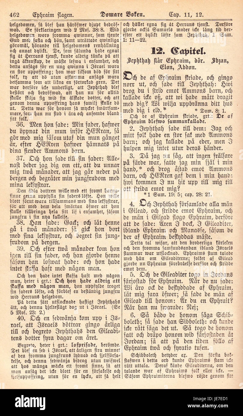 A Swedish translation of the Bible, Biblia Fjellstedt I (1890), is a ...
