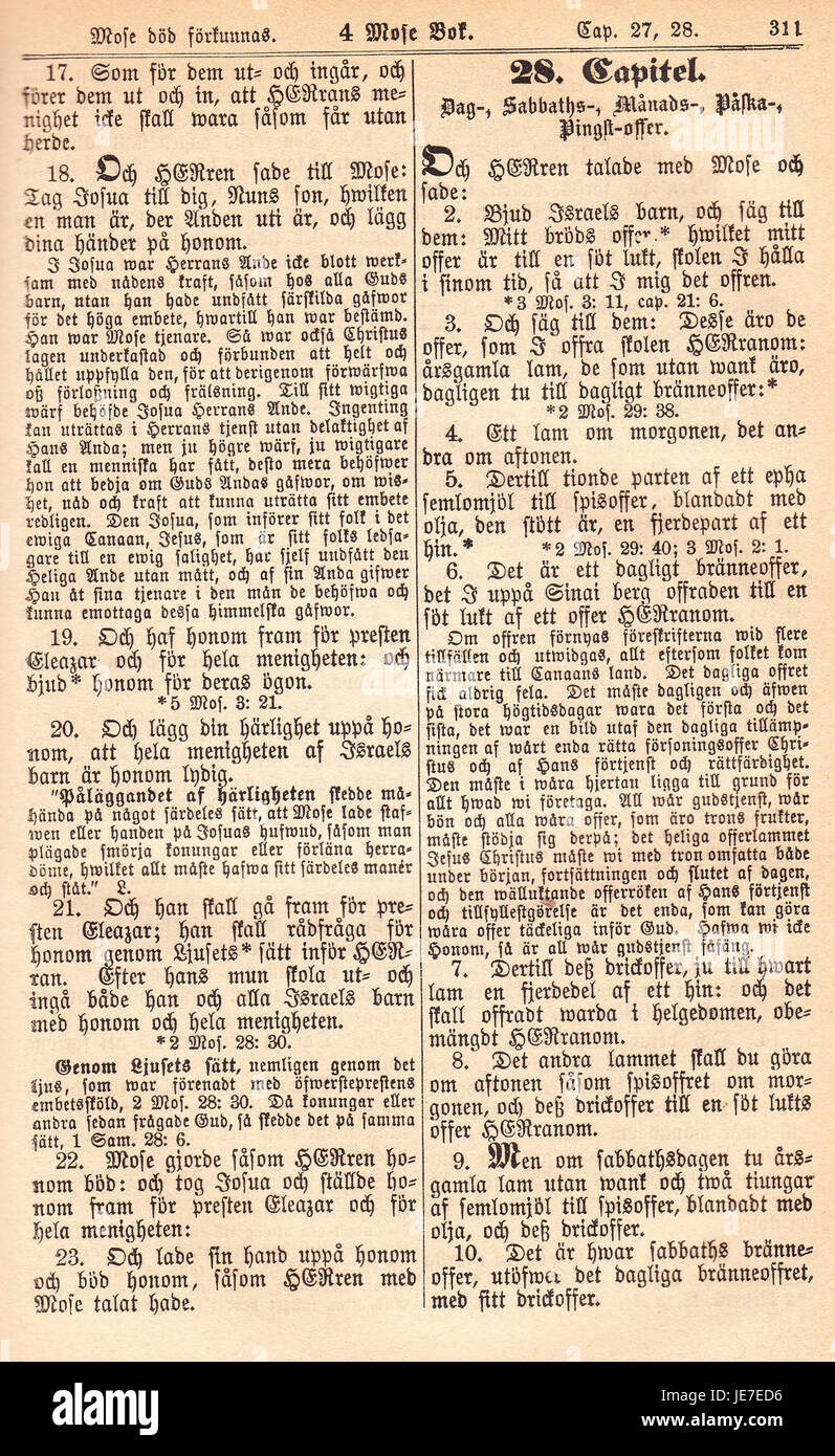 A 1890 edition of the Biblia Fjellstedt I, a notable historical ...