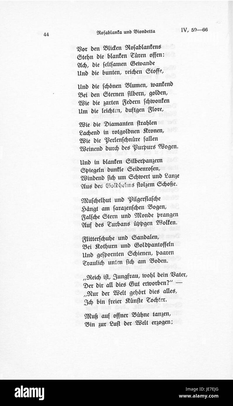 An excerpt from 'Romanzen vom Rosenkranz' by Clemens Brentano, part of ...