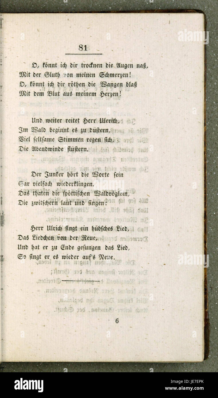 A page from 'Buch der Lieder,' a collection of poems by Heinrich Heine ...