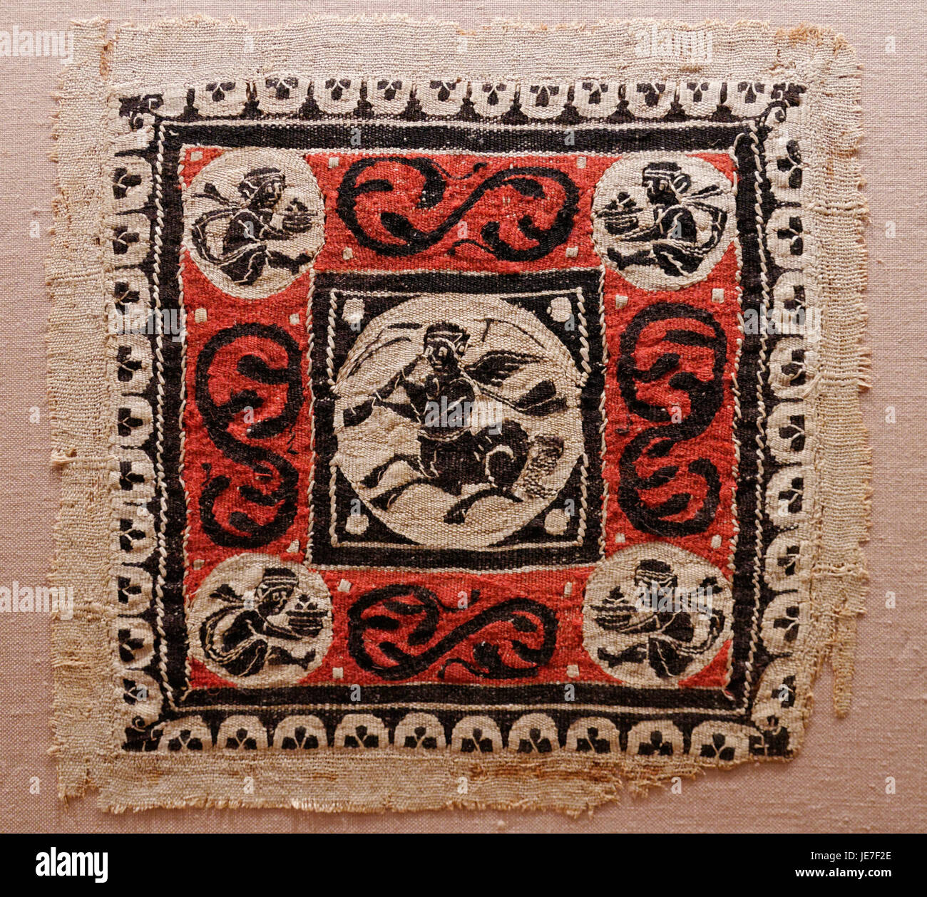 This Coptic tapestry, housed at the Museum of Brittany (MBA Rennes), is ...