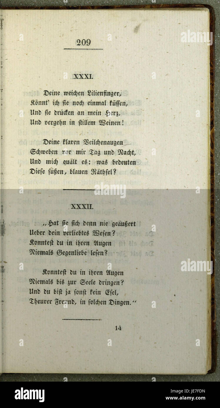 An excerpt from 'Buch der Lieder,' a famous collection of poems by ...