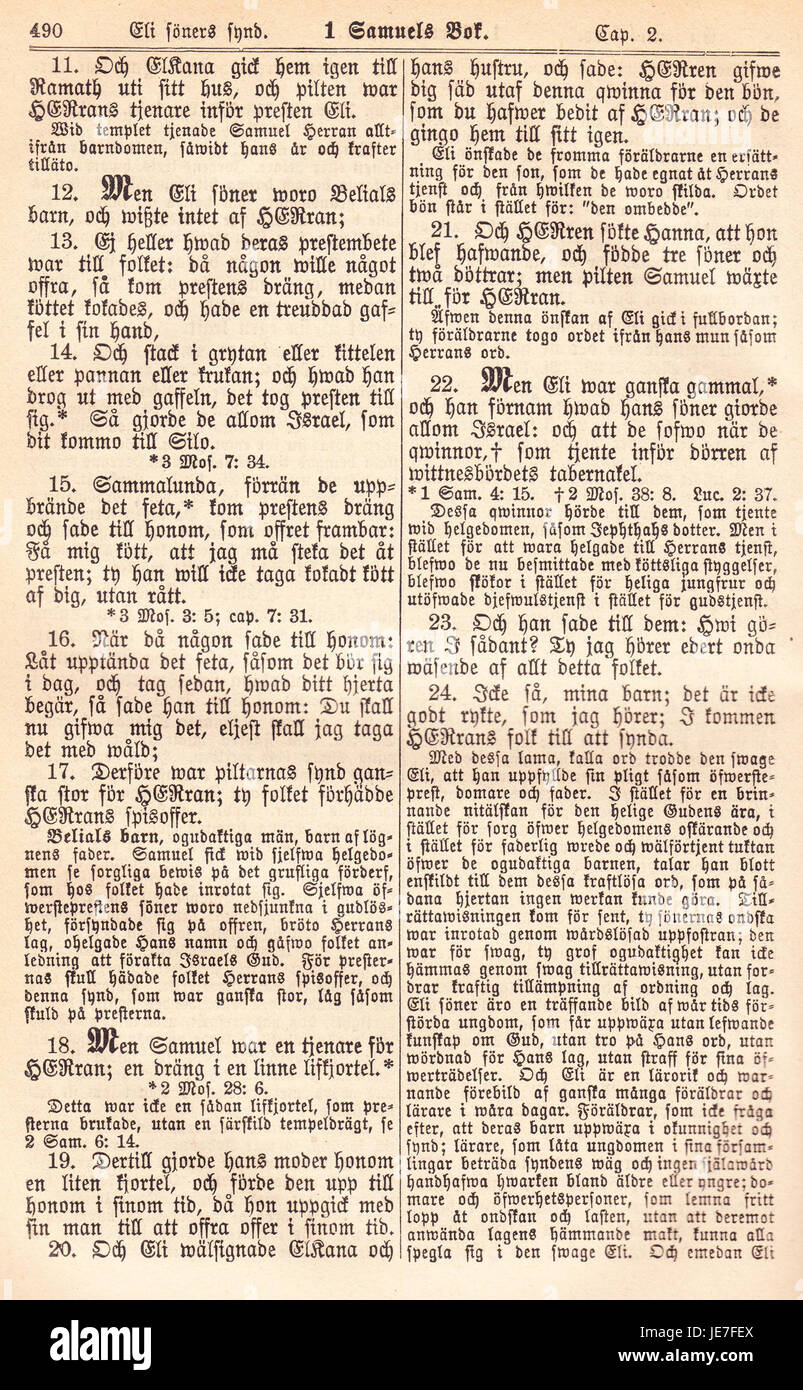 'Biblia Fjellstedt I' (1890) is a Swedish Bible published in the late ...