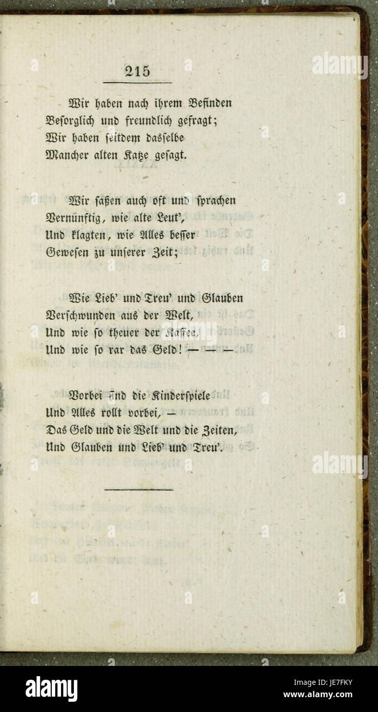 The 'Buch der Lieder 215' is part of a collection of German poems by ...