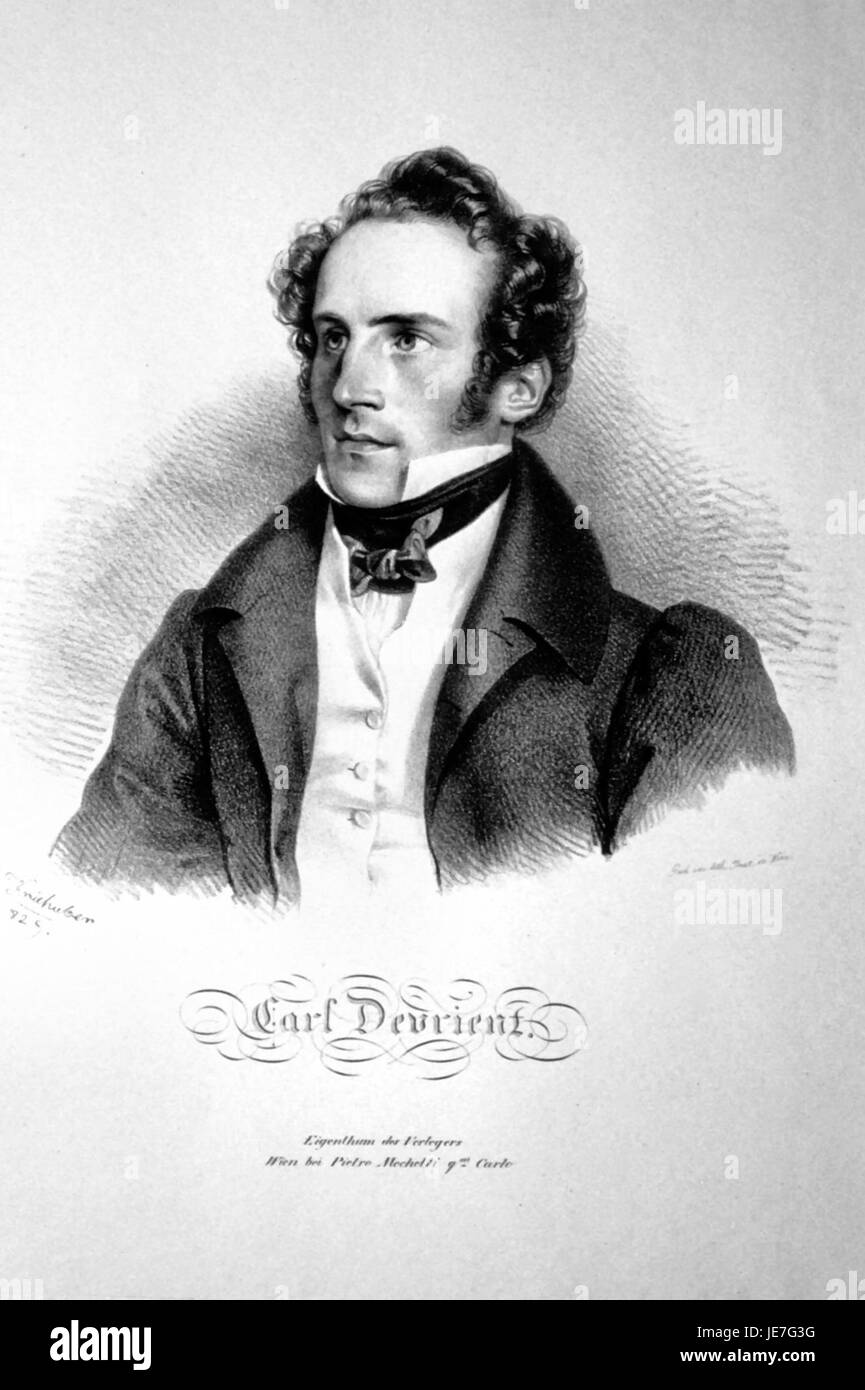 This lithograph by Carl Devrient, a notable 19th-century artist ...
