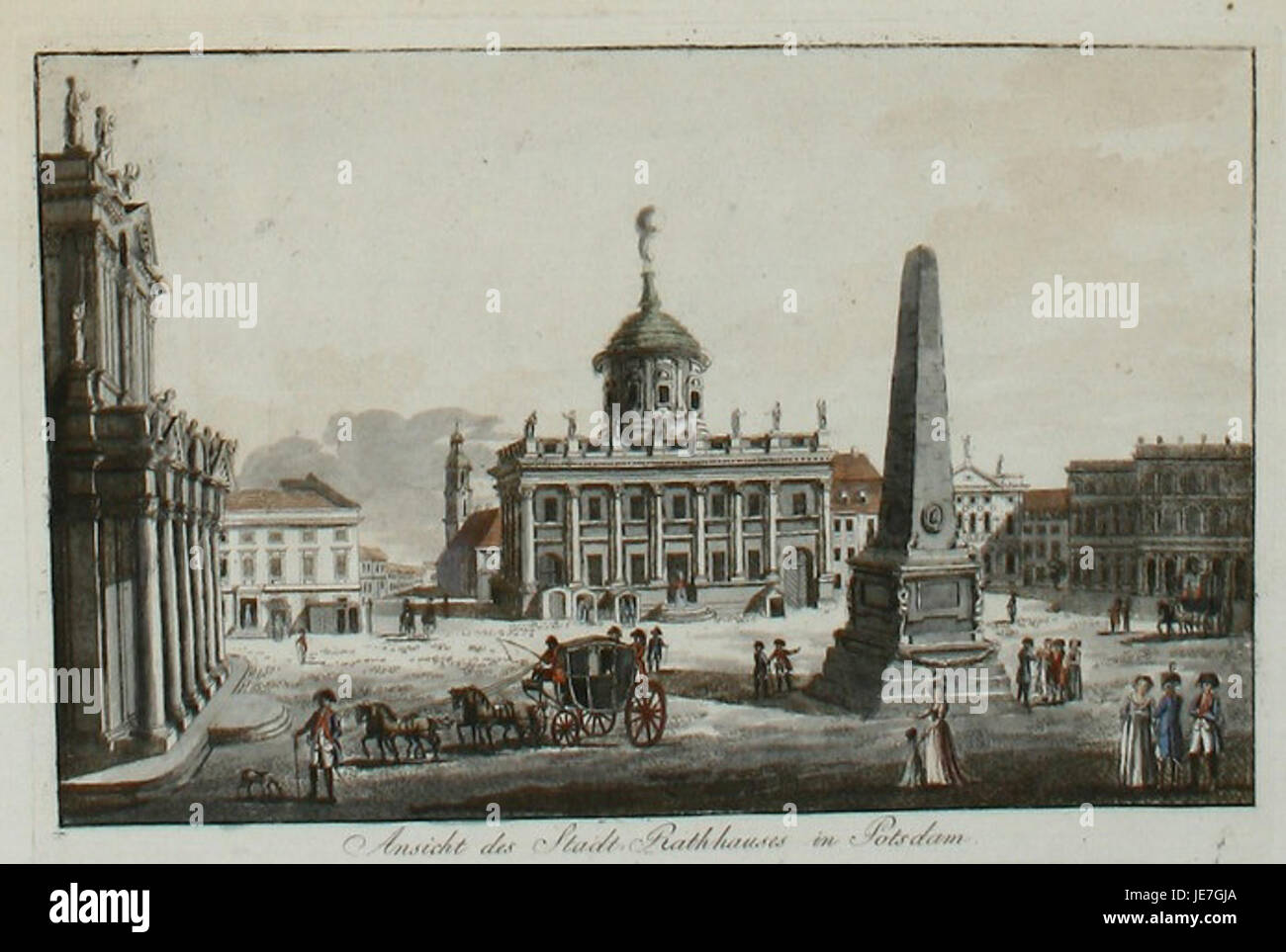 This image depicts the view of the Rathaus (Town Hall) in Potsdam ...