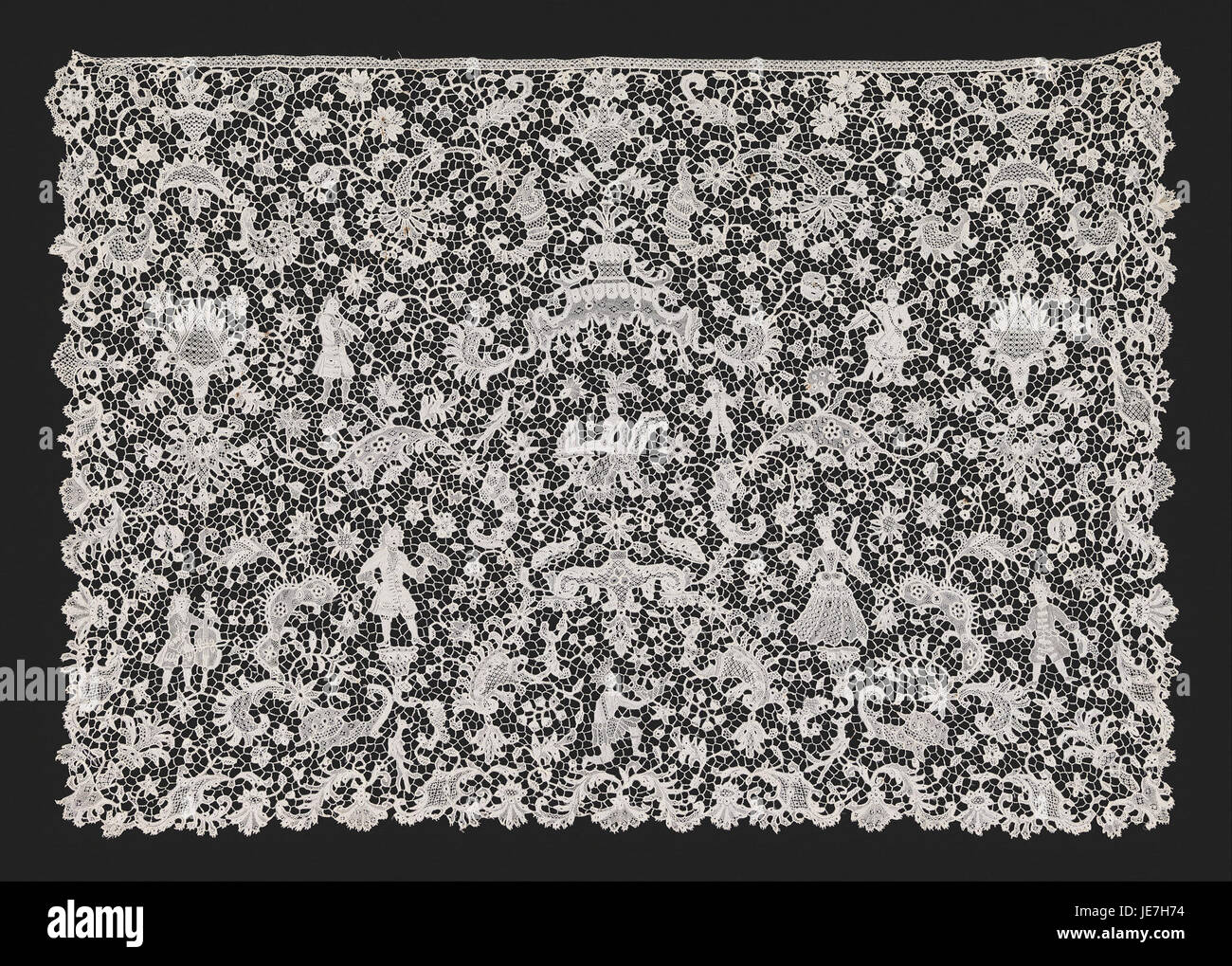 This image depicts the end of a cravat, a cloth necktie worn primarily ...