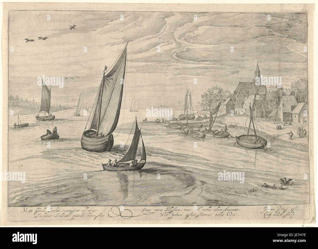 The title 'Dorpsgezicht aan het water' refers to a village landscape ...