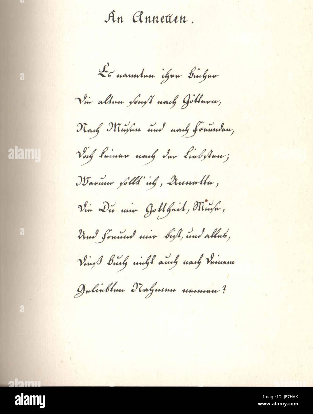 This reference points to a manuscript of 'Annette' by Johann Wolfgang ...