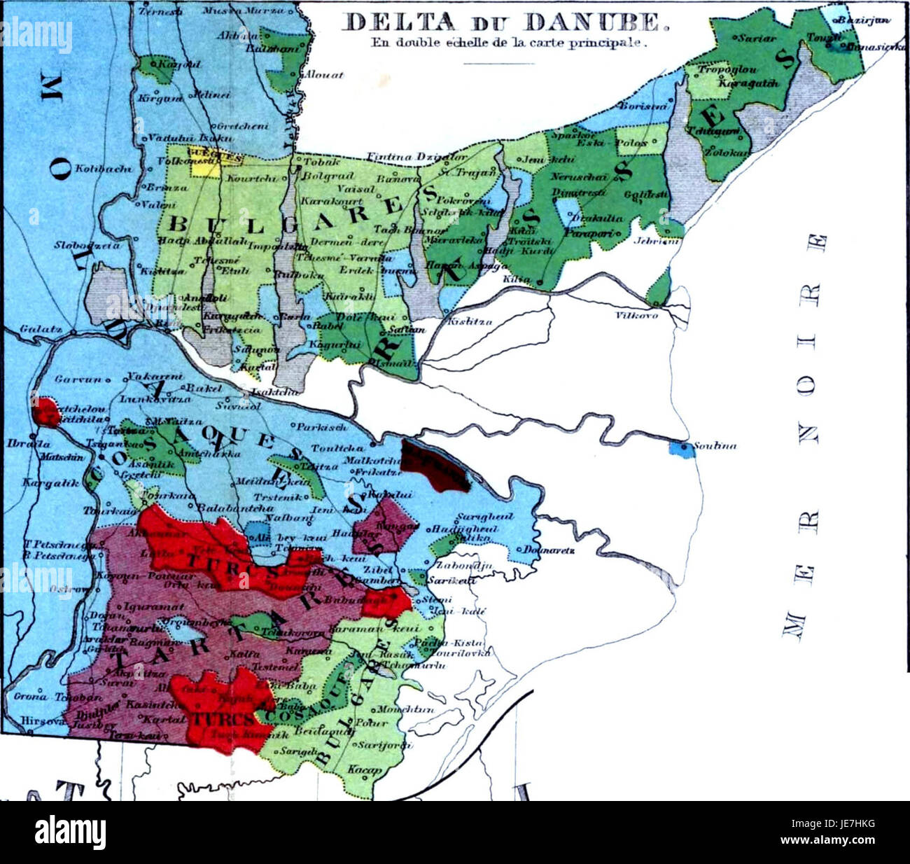 The ethnic map of Dobrogea-Bugeac from 1861 illustrates the diverse ...