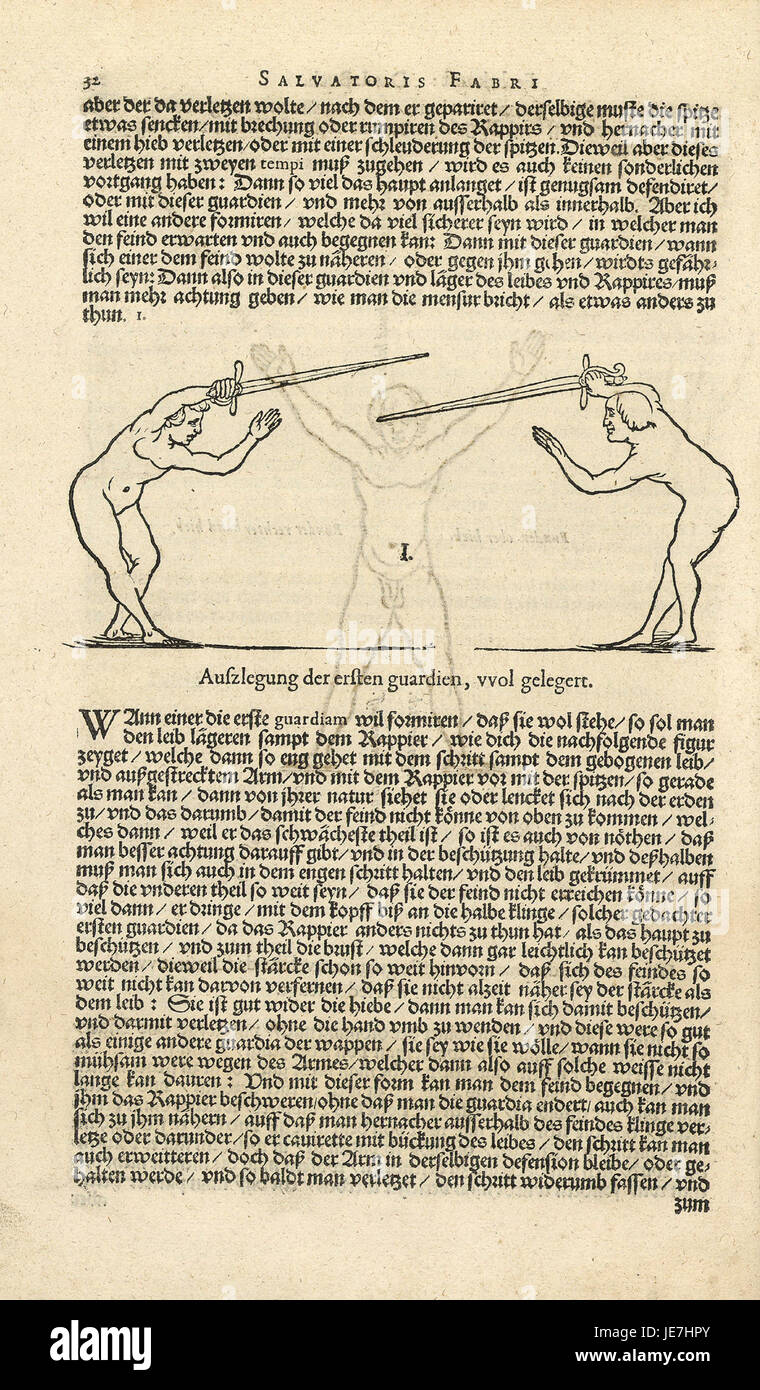 The image shows a page from *De Fechten*, a treatise on medieval fencing and martial arts by ...