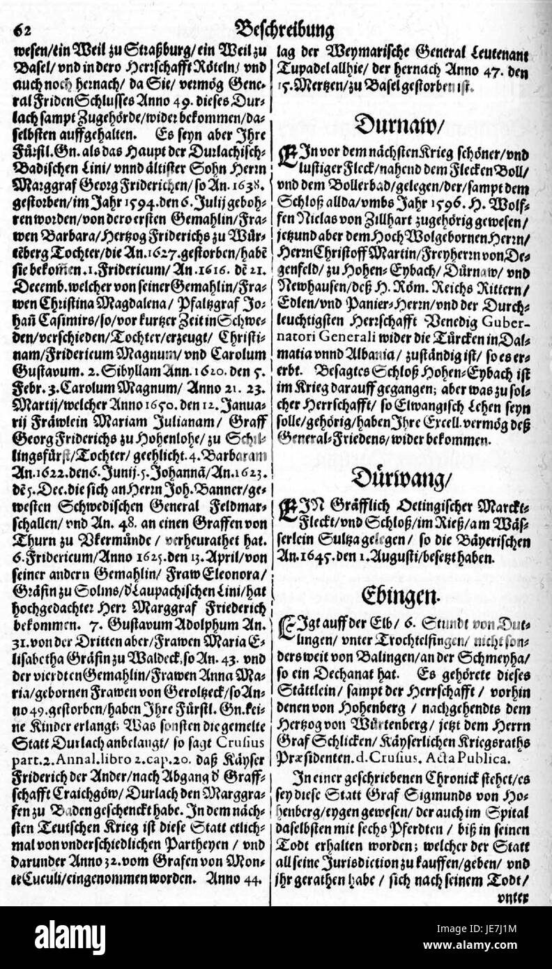 'De Merian Sueviae' is a detailed record of the region of Swabia ...