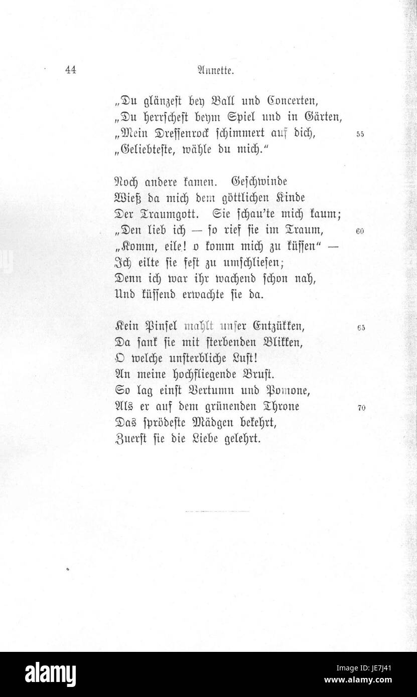 'De J W Goethe Annette Druck 044' refers to a literary work or print ...