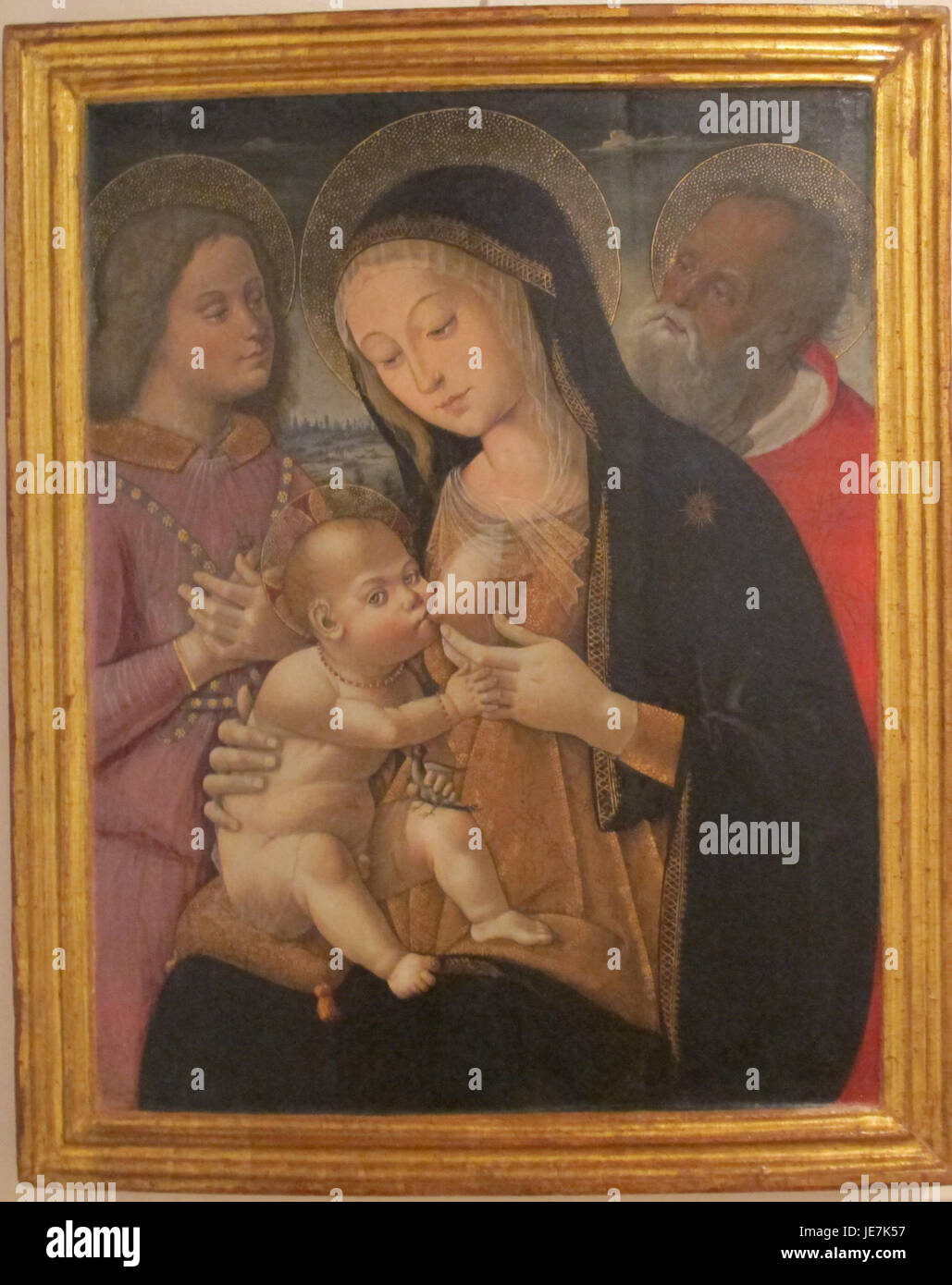 Bernardino Fungai's painting 'Madonna col Bambino, un angelo e S ...