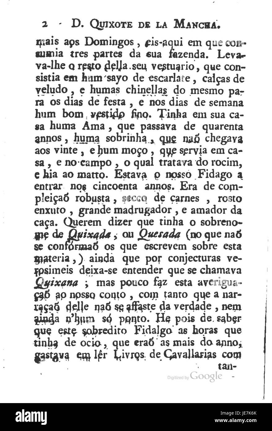 A page from the first volume of 'Don Quixote de la Mancha,' a novel by ...