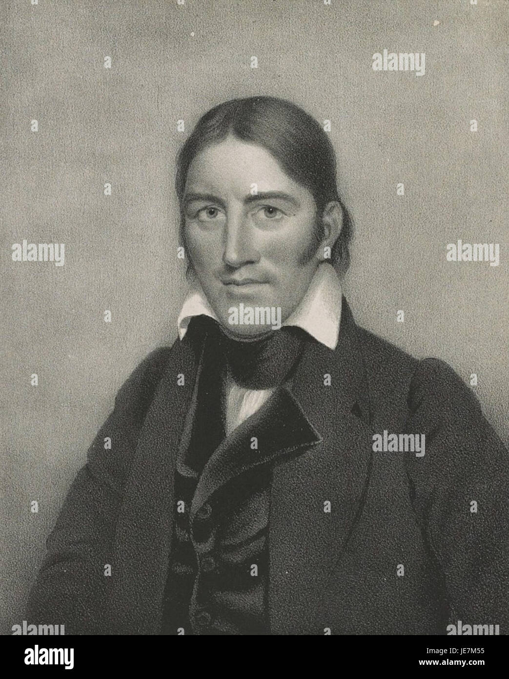 This cropped portrait of David Crockett, an iconic American ...