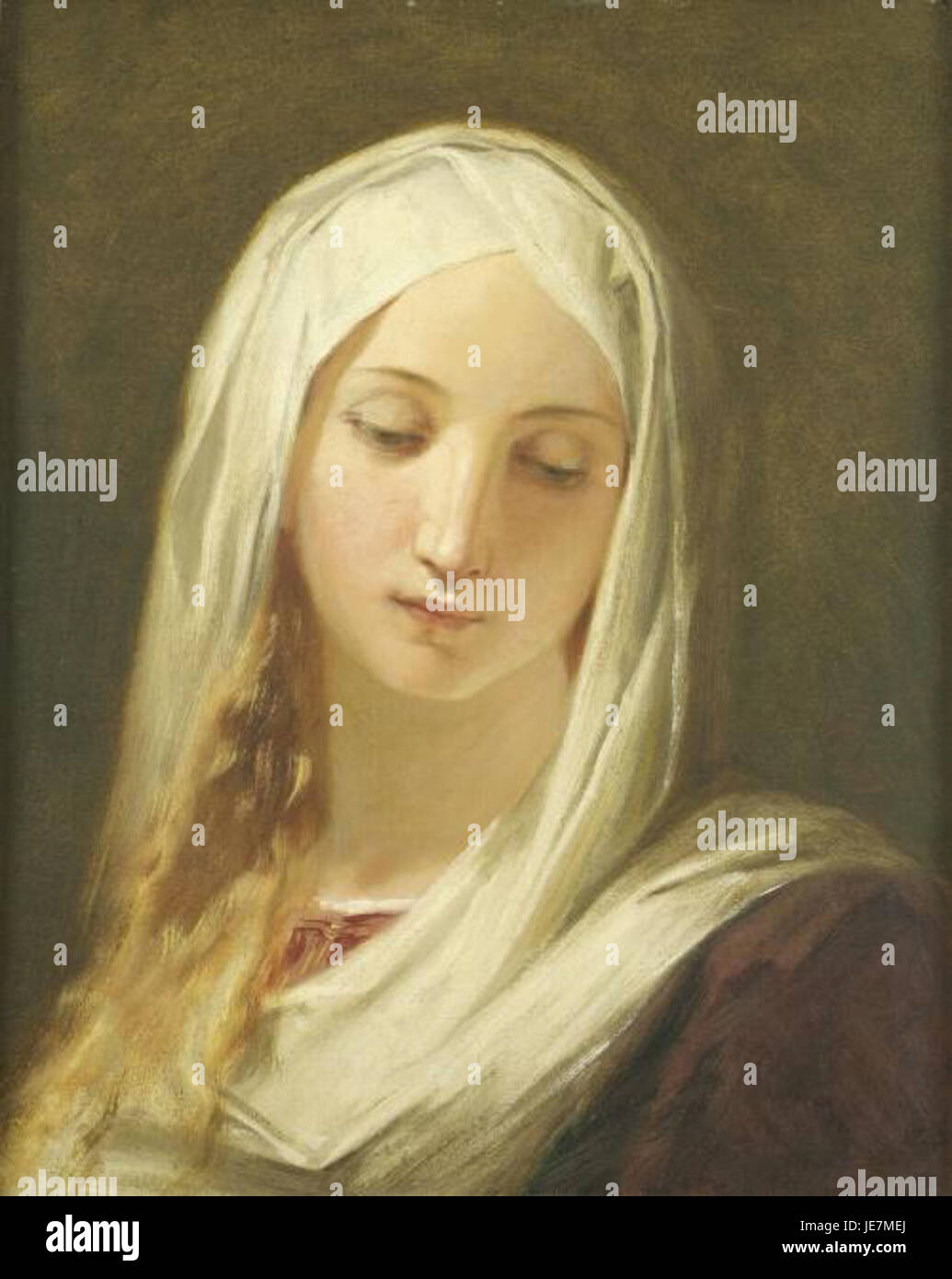 Adalbert Begas’ painting 'Madonna mit gesenktem Blick' (Madonna with ...