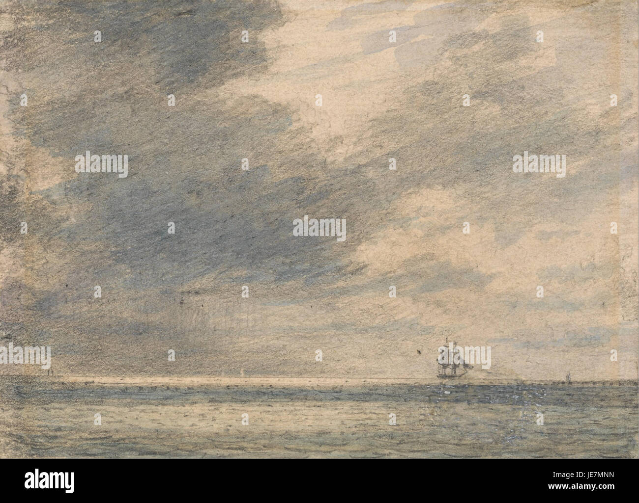 'Evening at Sea' by Alfred Abram Constable captures a serene seascape ...