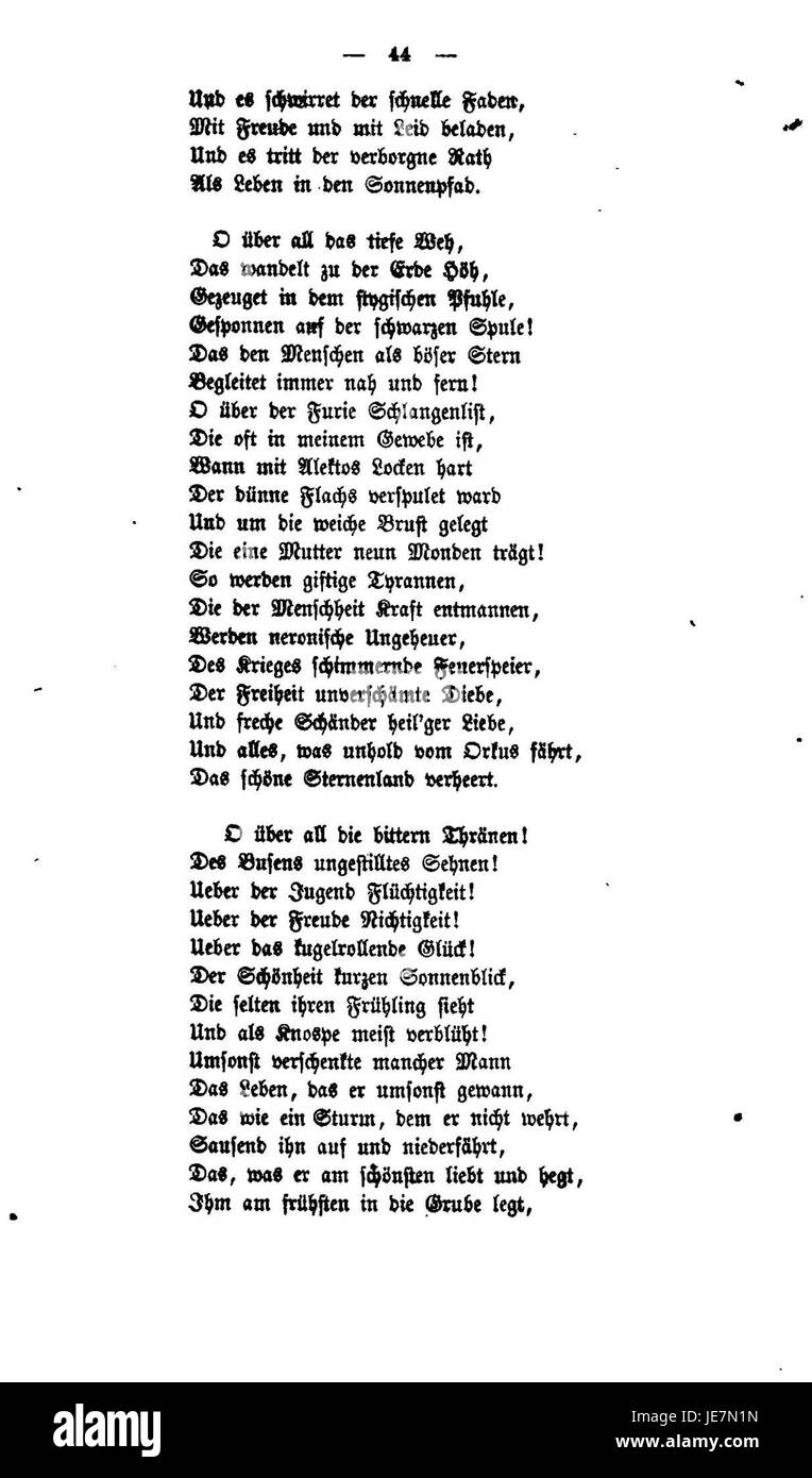 A reference to page 44 in the 1860 edition of 'Gedichte' (Poems) by ...