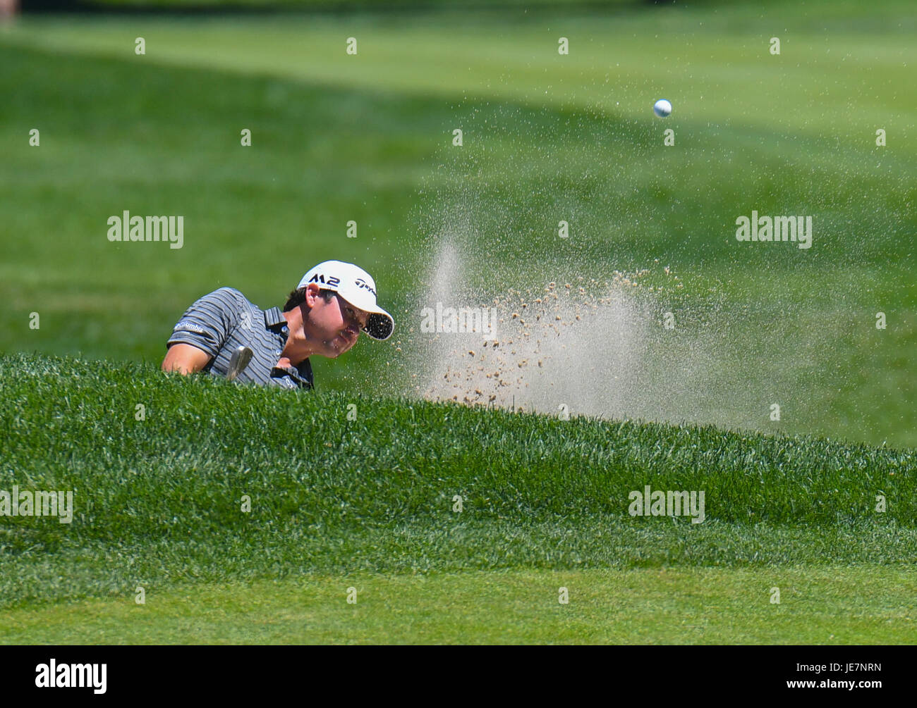 Cromwell, Connecticut, USA. 22nd Jun, 2017. Brian Harmon hits a shot ...