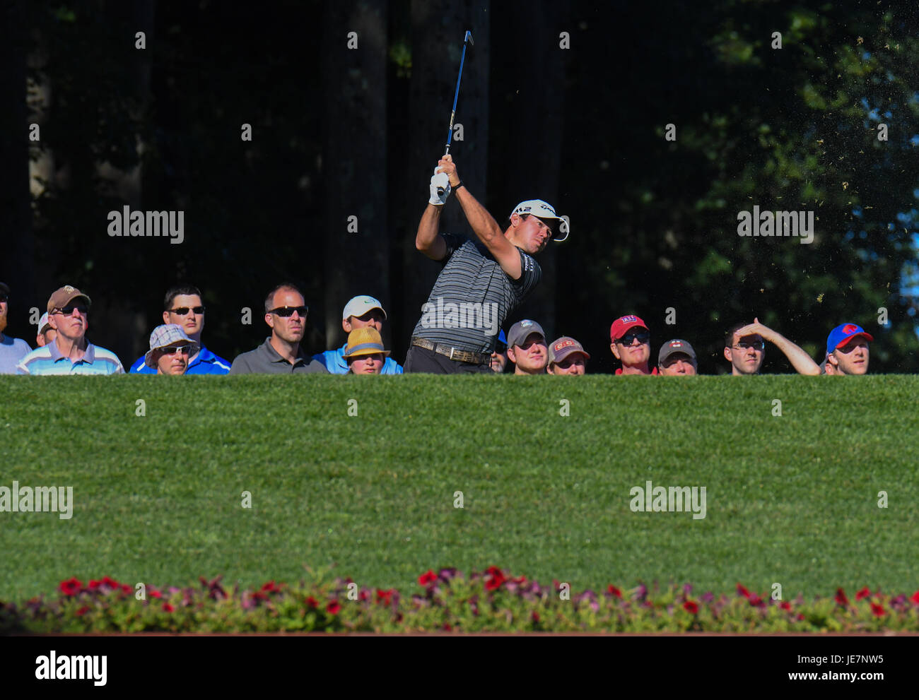 Cromwell, Connecticut, USA. 22nd Jun, 2017. Brian Harmon tees off on ...