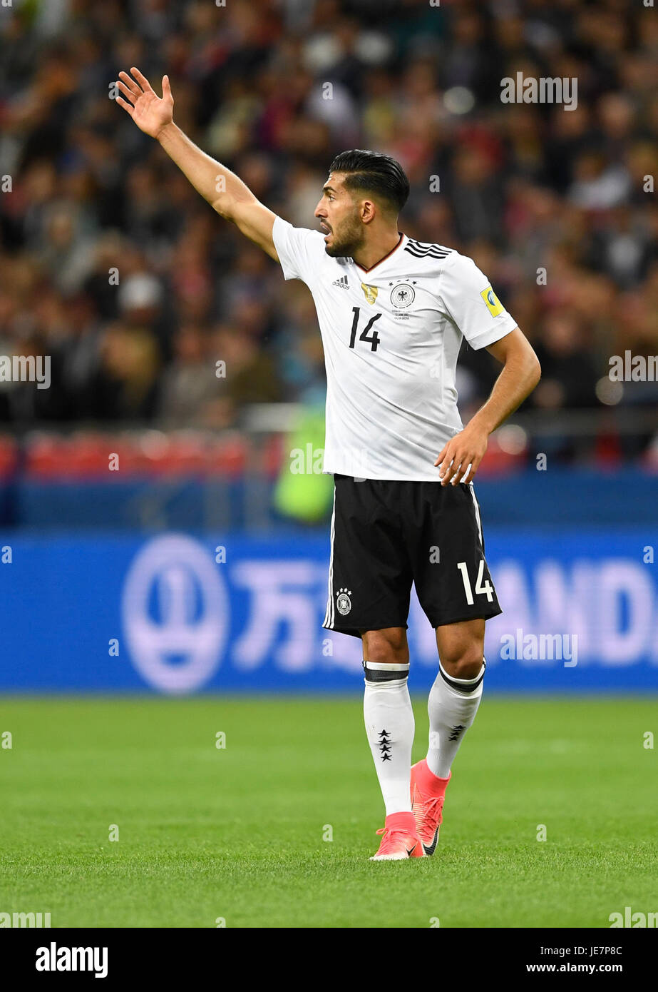 Kazan, Russia. 22nd June, 2017. Germany's Emre Can gives directions ...