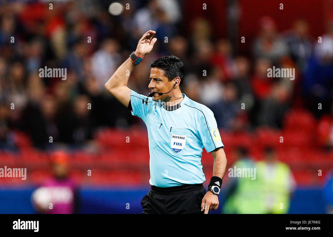 Kazan, Russia. 22nd Jun, 2017. The referee of the match, Alireza ...