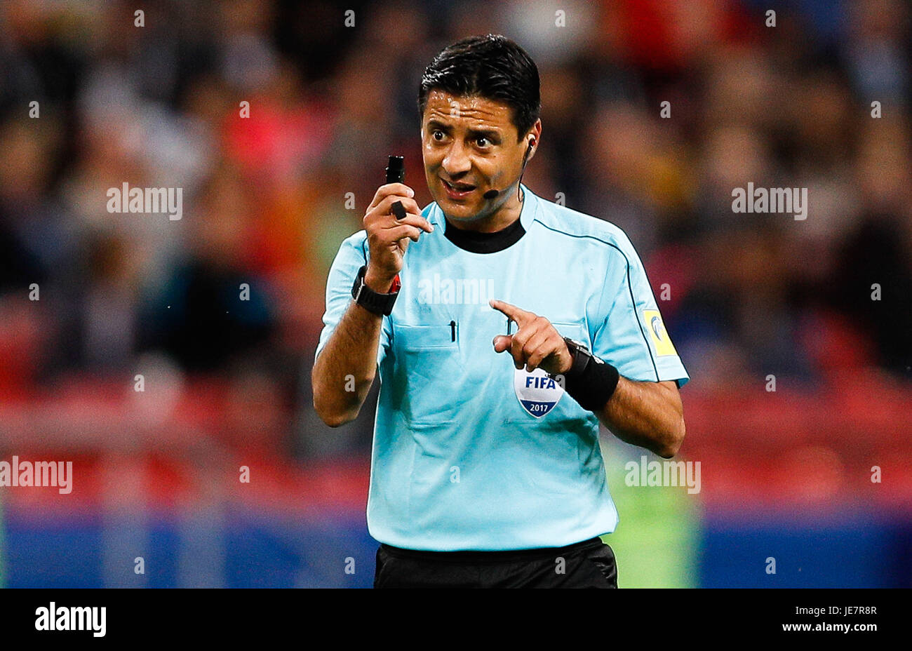 Kazan, Russia. 22nd Jun, 2017. The referee of the match, Alireza ...