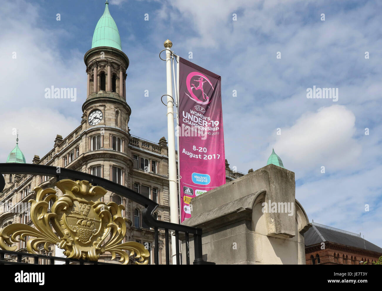 The City Hall, Belfast, Northern, Ireland. 22nd June, 2017. Banner ...