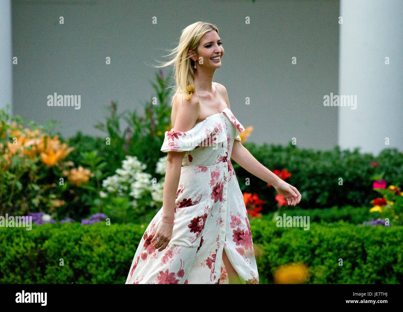 Assistant to the President Ivanka Trump walks through the Rose Garden ...