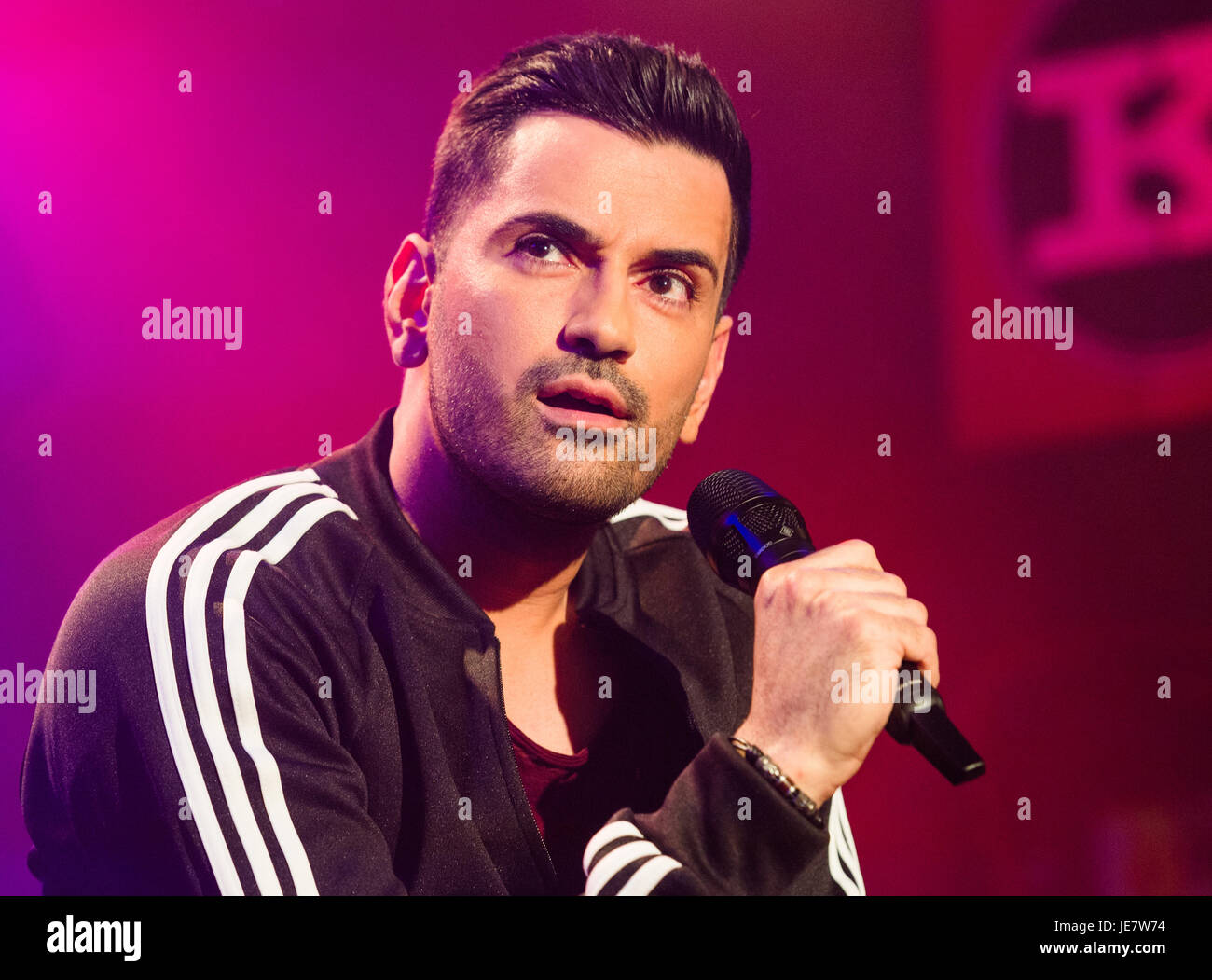 Hamburg, Germany. 5th Apr, 2017. Tan Caglar performs during his first ...