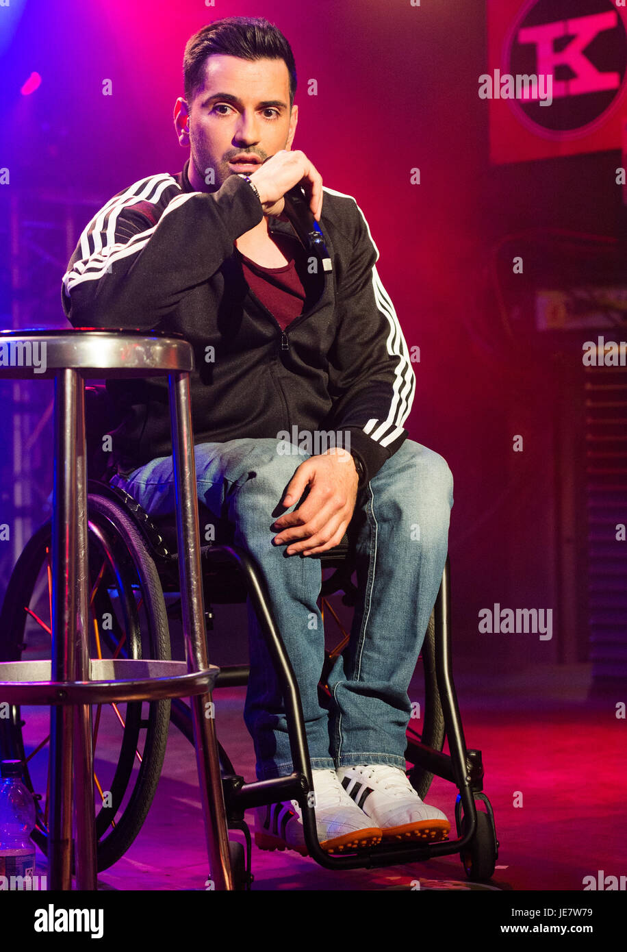 Hamburg, Germany. 5th Apr, 2017. Tan Caglar performs during his first ...