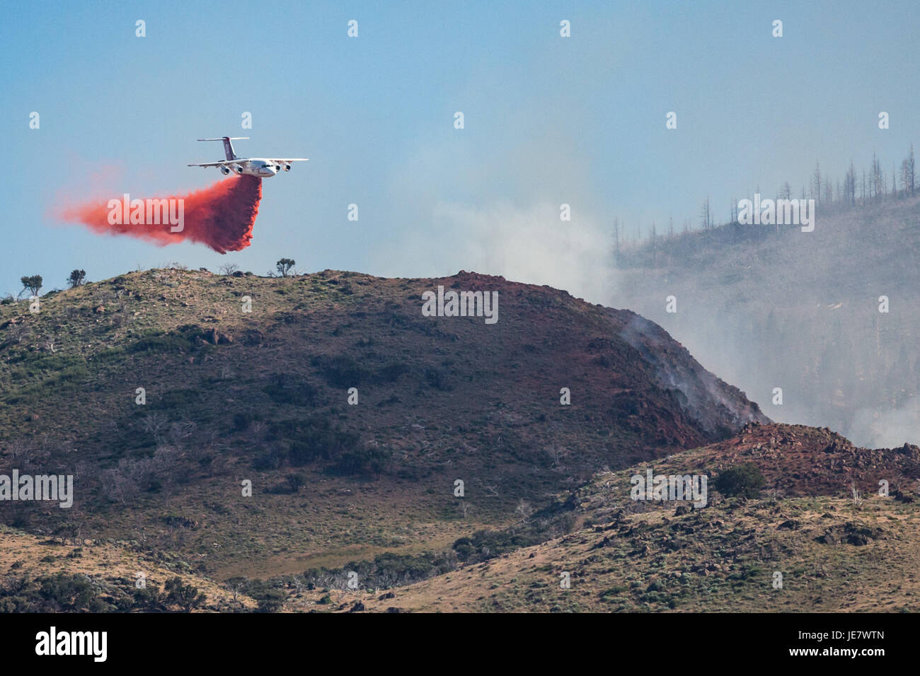 Reno, Nevada, USA. 22nd June, 2017. A Neptune Air Tanker drops fire ...