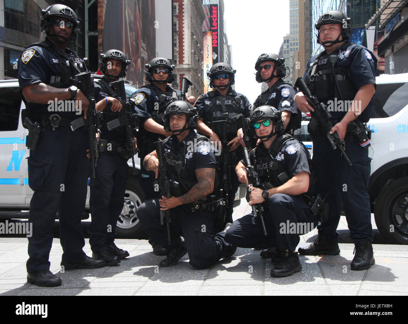 NEW YORK, NY June 22, 2017 NYPD Counter-terrorism Unit in Times Square ...