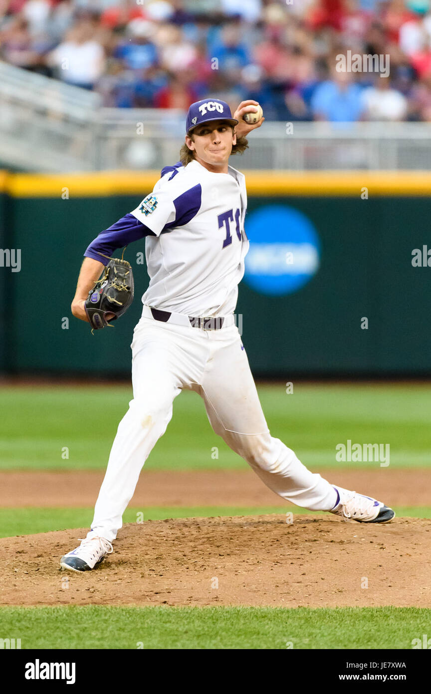 Omaha Ne Usa 22nd June 2017 Tcu Starting Pitcher Nick Lodolo 12 In