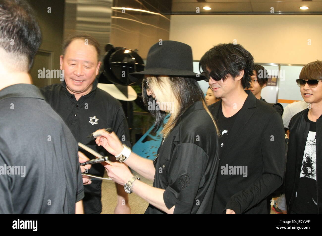 Taipei. 22nd June, 2017. GLAY's lead singer TERU, guitarist HISASHI ...