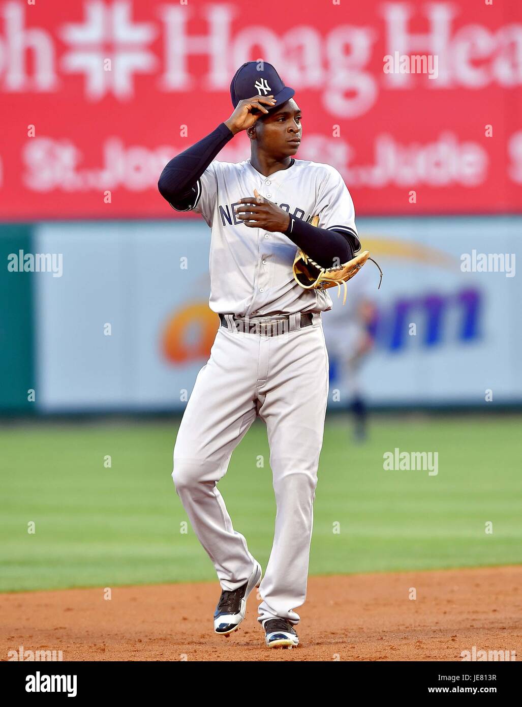 Anaheim, California, USA. 13th June, 2017. Didi Gregorius (Yankees) MLB ...