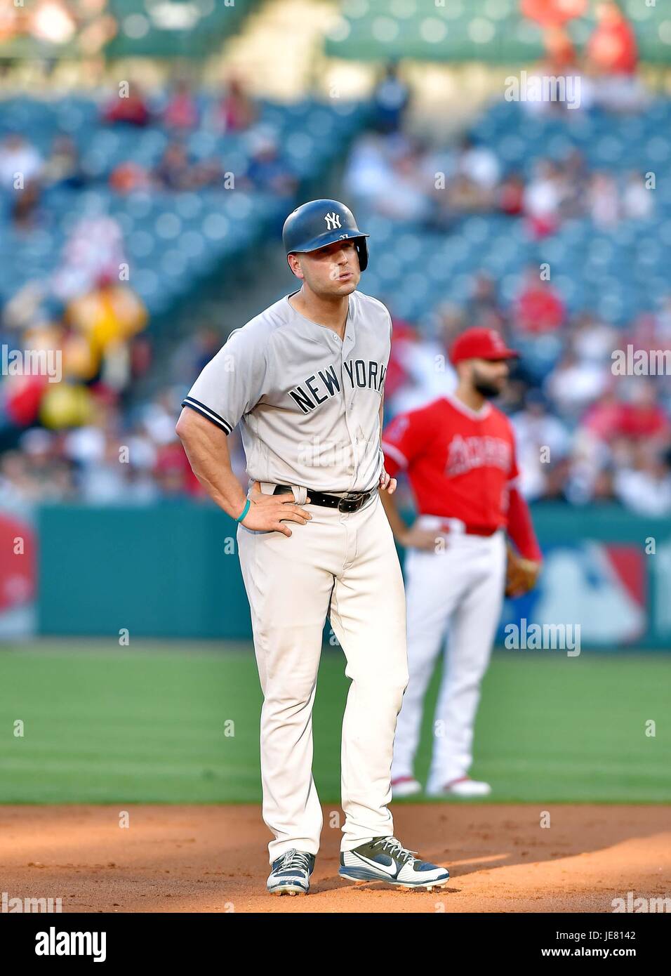 Anaheim, California, USA. 13th June, 2017. Matt Holliday (Yankees) MLB ...