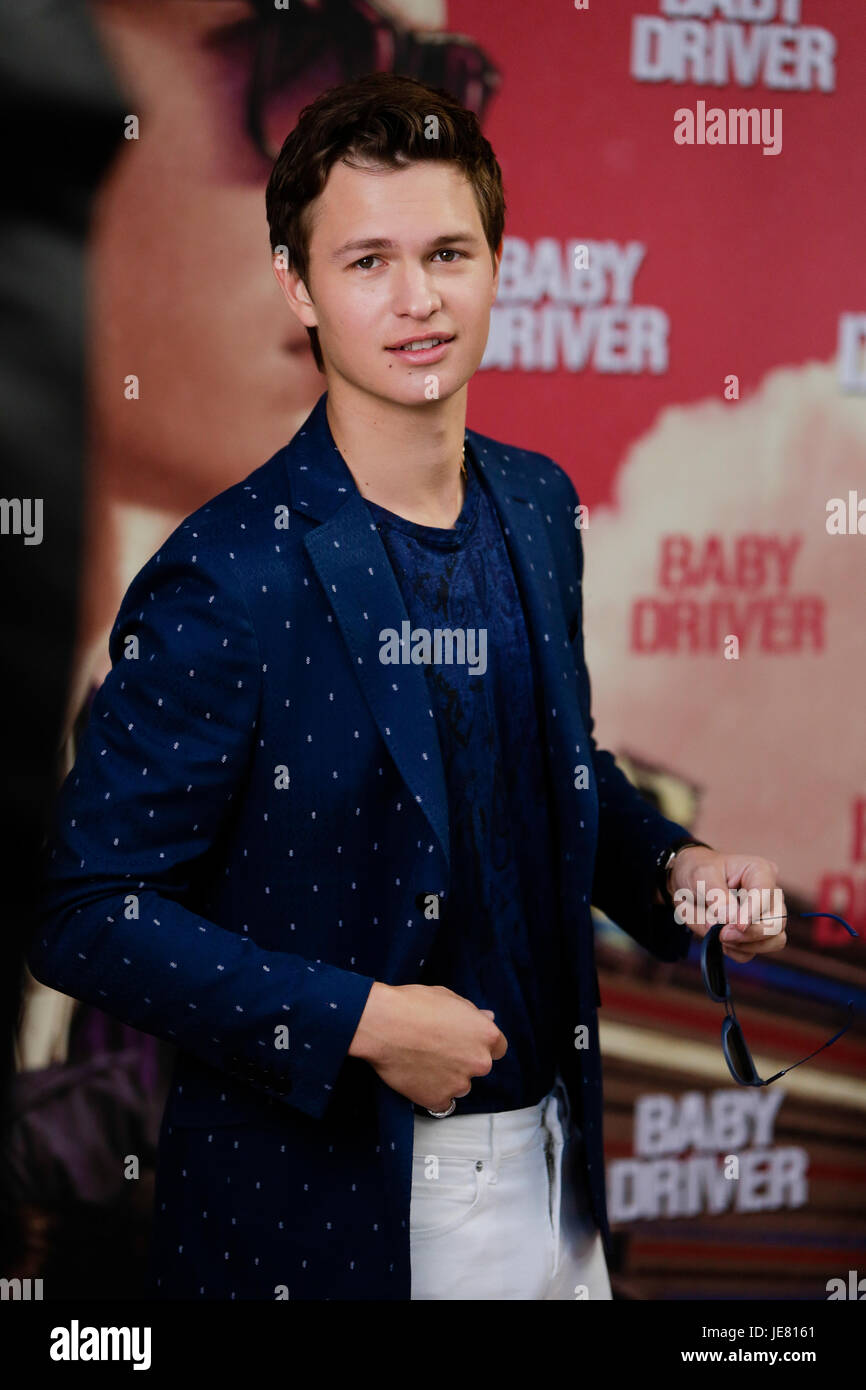 Madrid, Spain. 23rd June, 2017. Actor Ansel Elgort during photocall ...