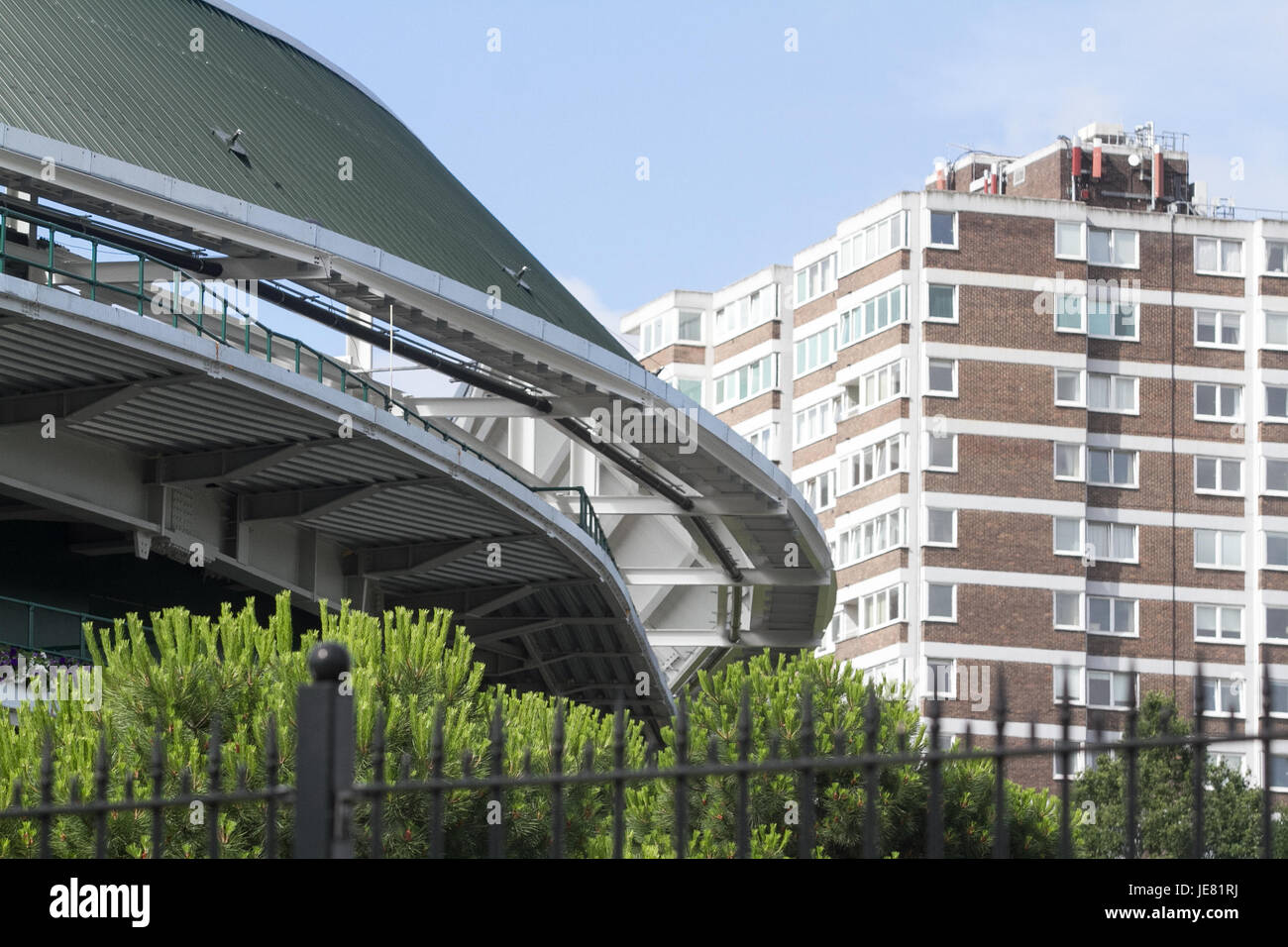 Wimbledon London,UK. 23rd June 2017. A retractable roof is being ...