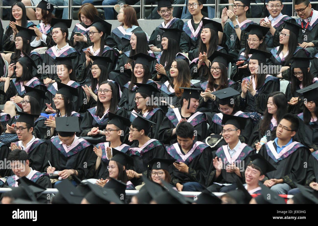 Shanghai. 23rd June, 2017. Graduates of Fudan University attend their ...