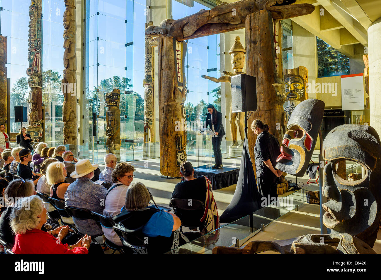 Vancouver, Canada. 22nd Jun, 2017. Curator Jordan Wilson speaks at ...