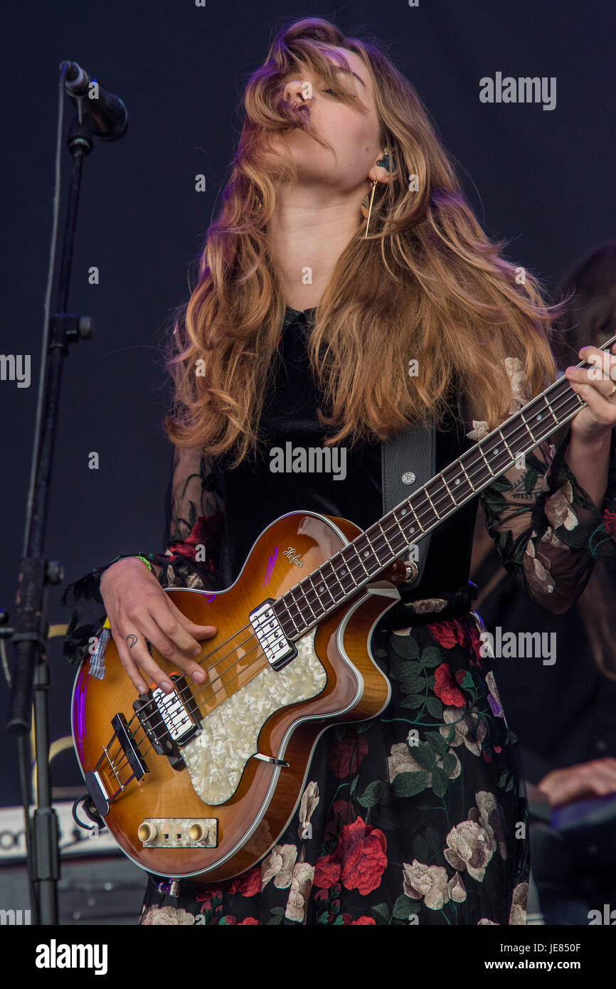 Glastonbury, UK. 23rd Jun, 2017. Swedish band First Aid Kit (sisters ...