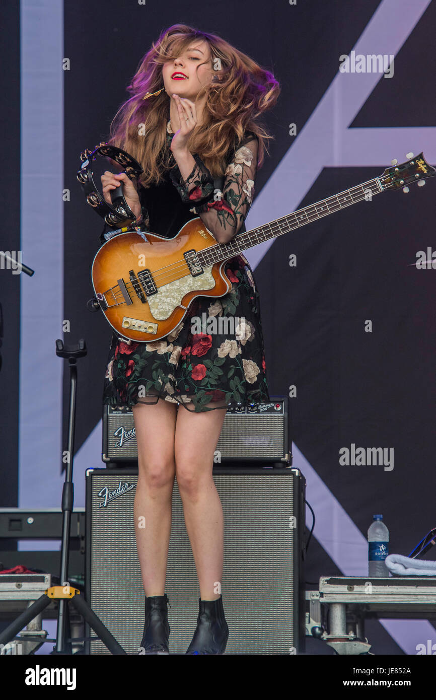 Glastonbury, UK. 23rd Jun, 2017. Swedish band First Aid Kit (sisters ...